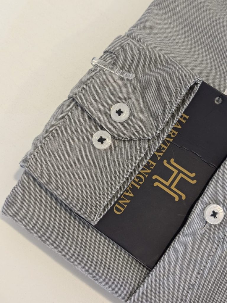 Harvey England Button Down Gray Long Sleeve Shirt – The Garage